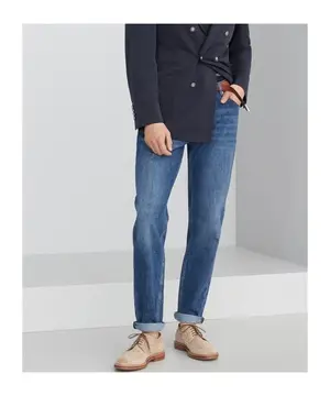 Brunello Cucinelli Straight-leg Slim-cut Jeans - Blue