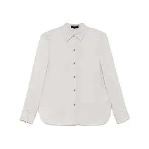 Theory Curved Hem Satin Shirt