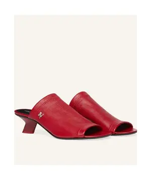 COURREGES Leather Mules - Ruby Colour