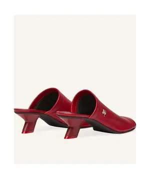 COURREGES Leather Mules - Ruby Colour