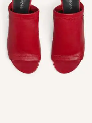 COURREGES Leather Mules - Ruby Colour
