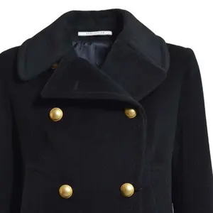 Tagliatore Blanche Double Breasted Coat - Black