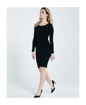 Norma Kamali Long Sleeved Boat-neck Dress