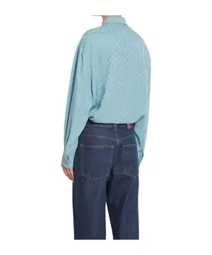 Gucci Gg Supreme Print Long Sleeve Shirt