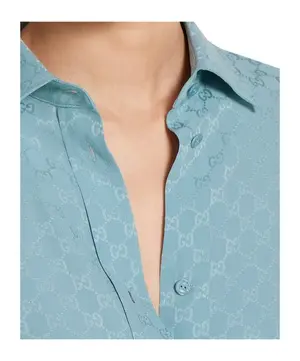 Gucci Gg Supreme Print Long Sleeve Shirt