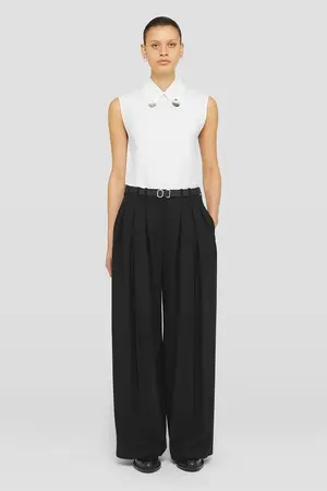 JIL SANDER Belted Trousers - Black
