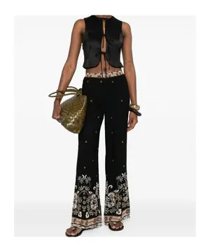 TWINSET Floral Print Wide-leg Trousers