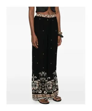 TWINSET Floral Print Wide-leg Trousers