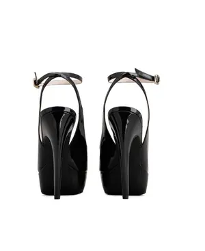 ROGER VIVIER Viv' Choc Lacquered Buckle Slingback Pumps
