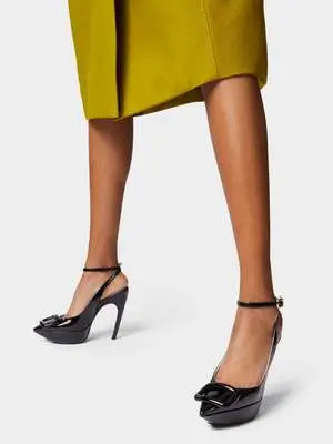 ROGER VIVIER Viv' Choc Lacquered Buckle Slingback Pumps