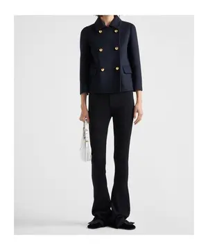 Prada Double-breasted Long-sleeved Jacket - Blue