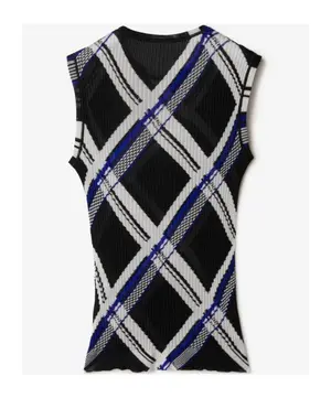 Burberry Checked Ribbed-knit Sleeveless Top