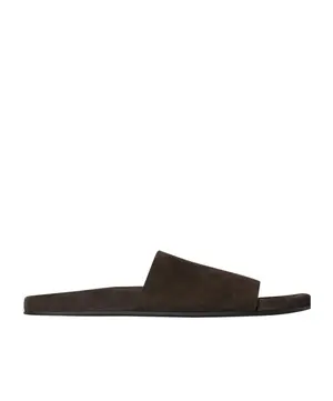THE ROW Slip-on Sandals - Dark Lacquer Brown