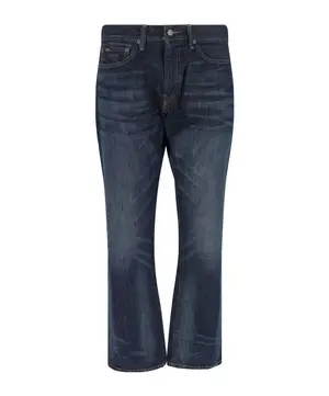 Polo Ralph Lauren Mid Waist Straight Leg Jeans With Embroidered Pony - Black