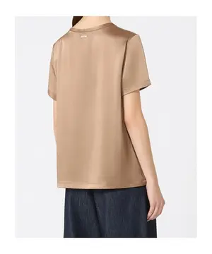 Max Mara Viscose Satin T-shirt - Camel