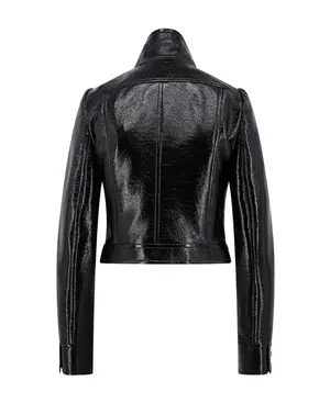 COURREGES Courrèges Vinyl Cropped Jacket With Logo Detail