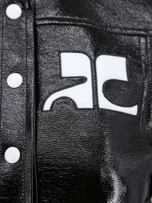 COURREGES Courrèges Vinyl Cropped Jacket With Logo Detail
