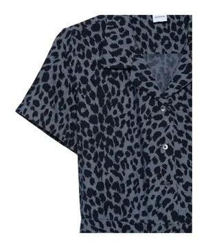 Aspesi Animal Print Midi Shirt Dress