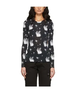 We11Done Graphic Print Long Sleeve T-shirt