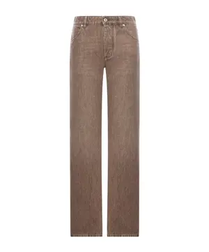 Bottega Veneta Low Waisted Straight Leg Jeans - Brown