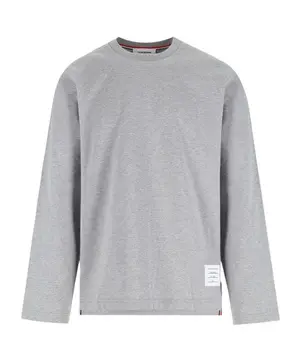 Thom Browne Oversized Long Sleeved Jersey T-shirt - Light Gray