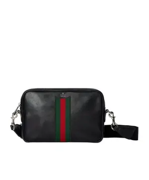 Gucci Web Trademark Small Crossbody Bag - Black