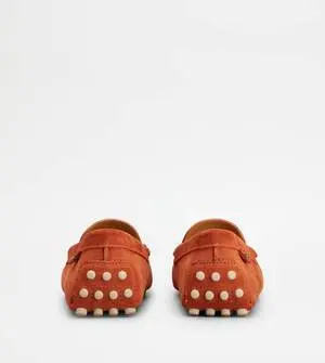 TOD'S Gommino Suede Slipper Loafers - Orange