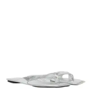 MAISON MARGIELA Square Toe Anatomic Flip Flops - Silver