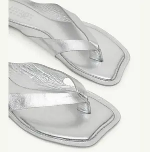 MAISON MARGIELA Square Toe Anatomic Flip Flops - Silver