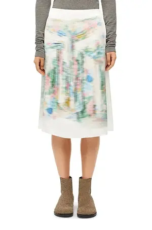 Loewe Paint Brush Effect Midi Skirt