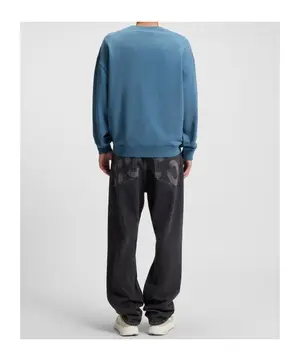 Hugo Boss Logo-embroidered Crew-neck Sweatshirt - Blue