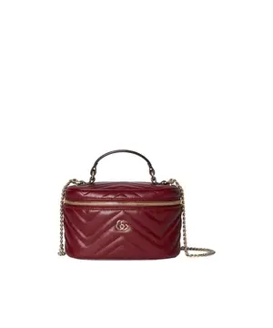 Gucci Gg Marmont Top Handle Handbag - Red