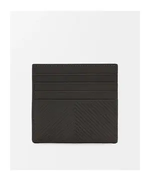 Loewe Open Cardholder In Textured Classic Calfskin - Dark Gray