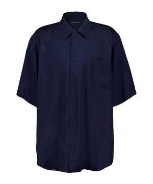 Balenciaga Fluid Jacquard Short-sleeve Shirt