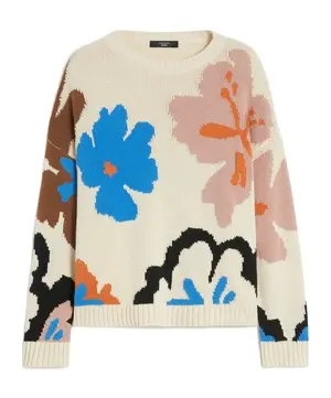 Max Mara Weekend Max Mara Floral Print Crew Neck Sweater Multi-color
