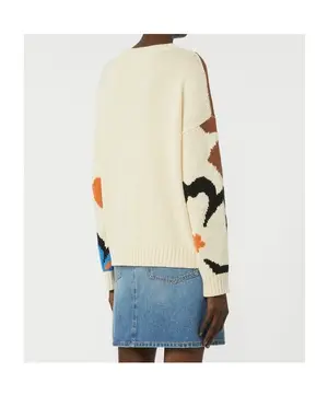 Max Mara Floral Print Crew Neck Sweater - Multi-color