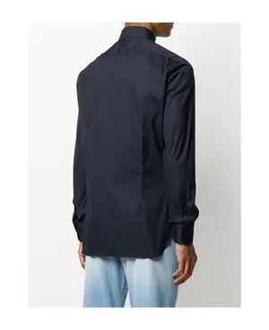 BARBA NAPOLI Solid Color Long-sleeved Shirt - Black