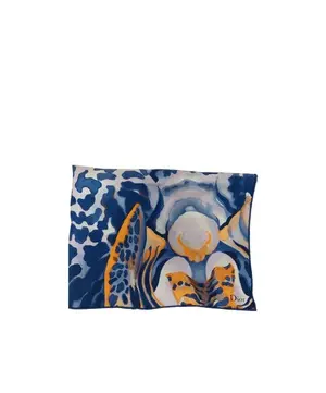 Dior Pattern Silk Scarf - Blue