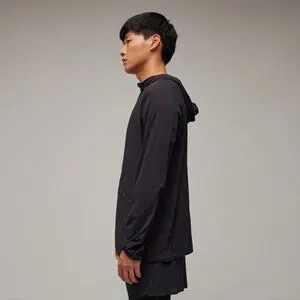 Y3 Logo-print Zip-up Hooded Jacket - Black