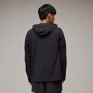 Y3 Logo-print Zip-up Hooded Jacket - Black