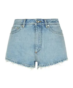 Dolce & Gabbana Distressed Denim Shorts With Contrasting Stitching - Blue