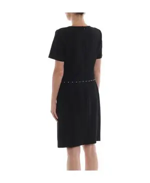 Emporio Armani Embellished Round Neck Short Sleeve Dress
