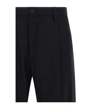 DEPARTMENT 5 Gin Cool Wool Pin Tucks Trousers - Black