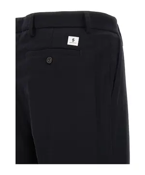DEPARTMENT 5 Gin Cool Wool Pin Tucks Trousers - Black