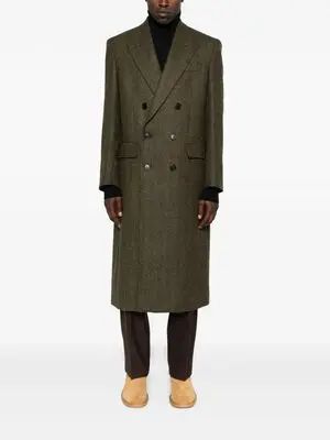 SUNFLOWER Herringbone Double-breasted Coat