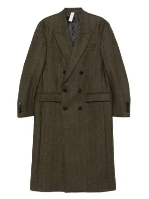 SUNFLOWER Herringbone Double-breasted Coat