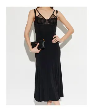 Dolce & Gabbana Lace Trim Spaghetti Strap Dress