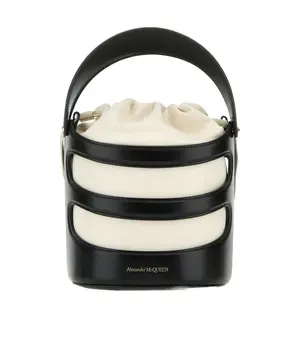 Alexander McQueen Logo Printed Drawstring Bucket Bag