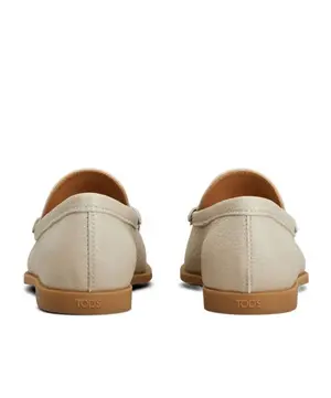 TOD'S Flat Slip-on Loafers With Horsebit Detail - Nude
