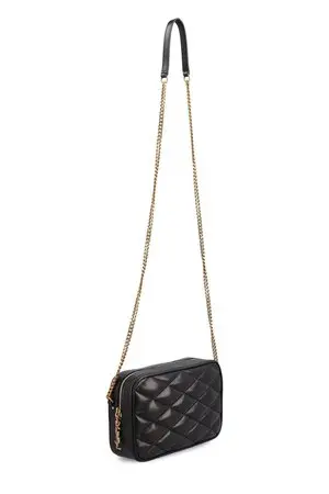 Saint Laurent Quilted Logo Plaque Shoulder Bag